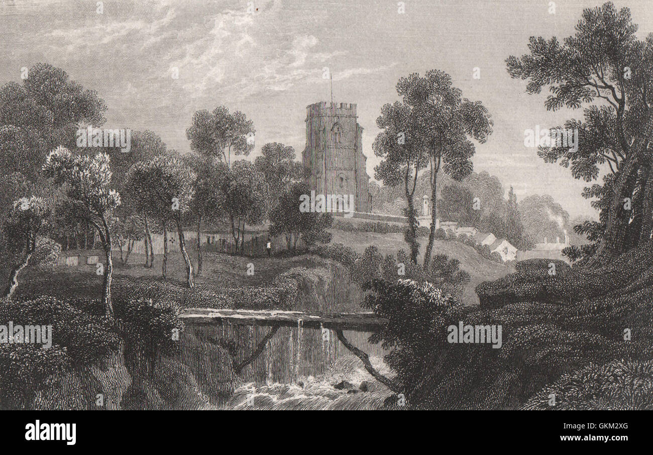 Ruabon, Denbighshire, Wales, by Henry Gastineau, antique print 1835 ...