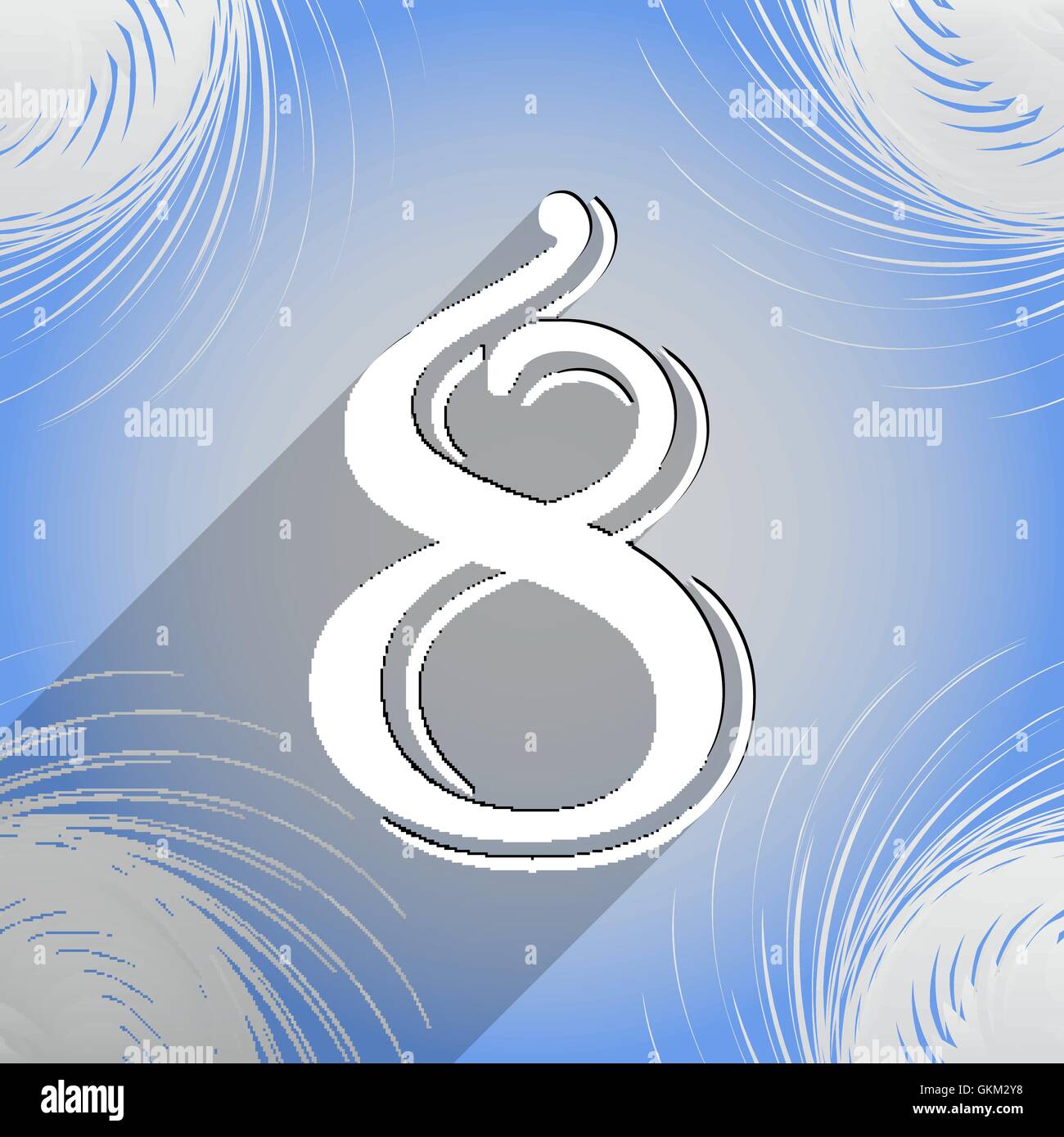number Eight icon symbol Flat modern web design with long shadow and ...