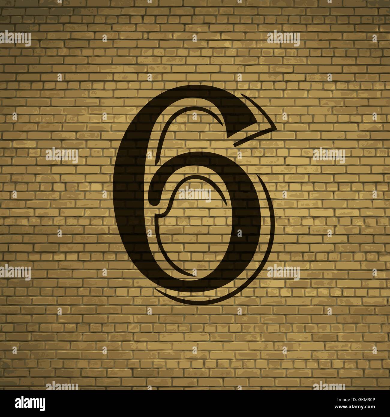 number six icon symbol Flat modern web design with long shadow and ...