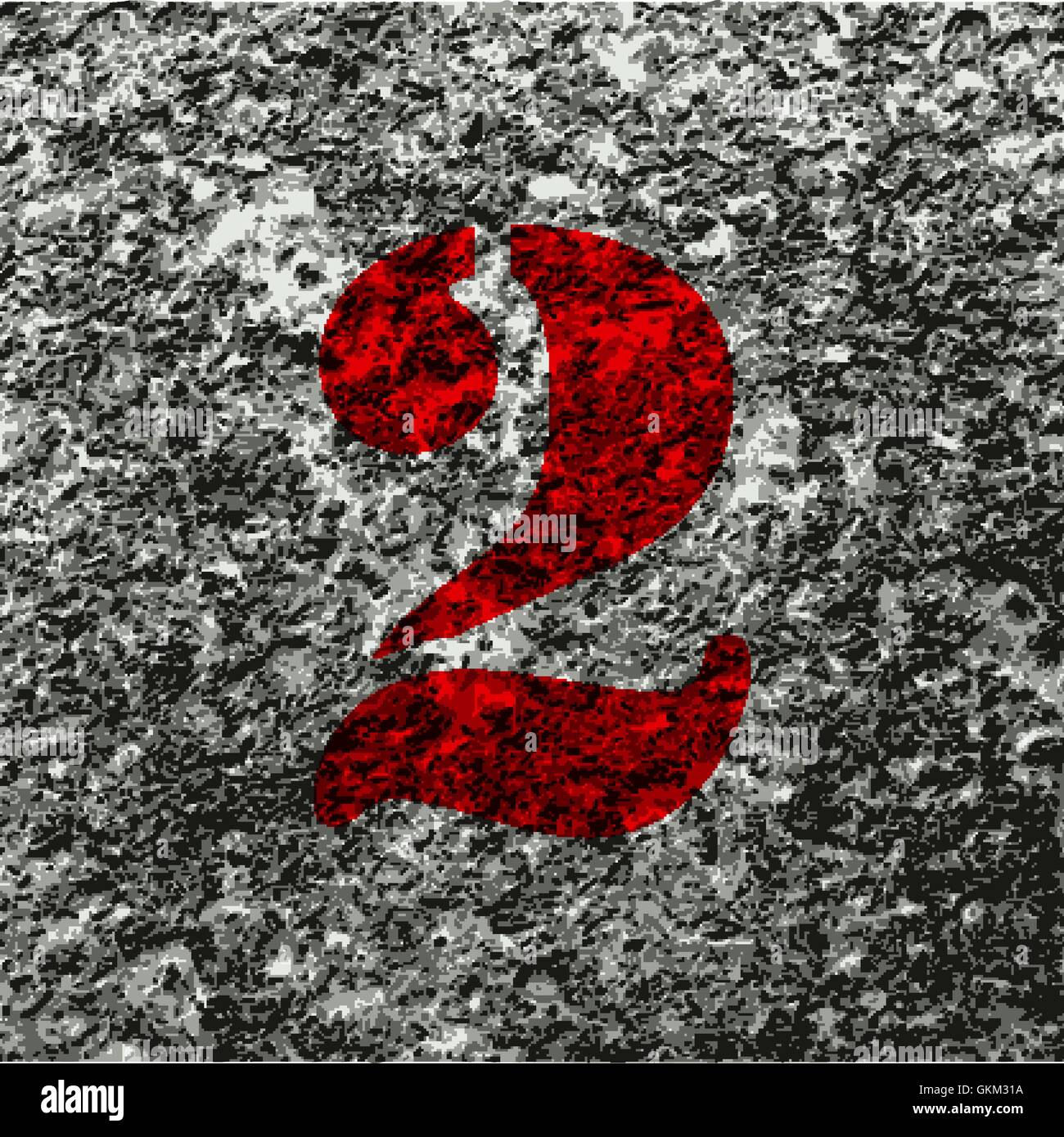 number two icon symbol Flat modern web design with long shadow and ...