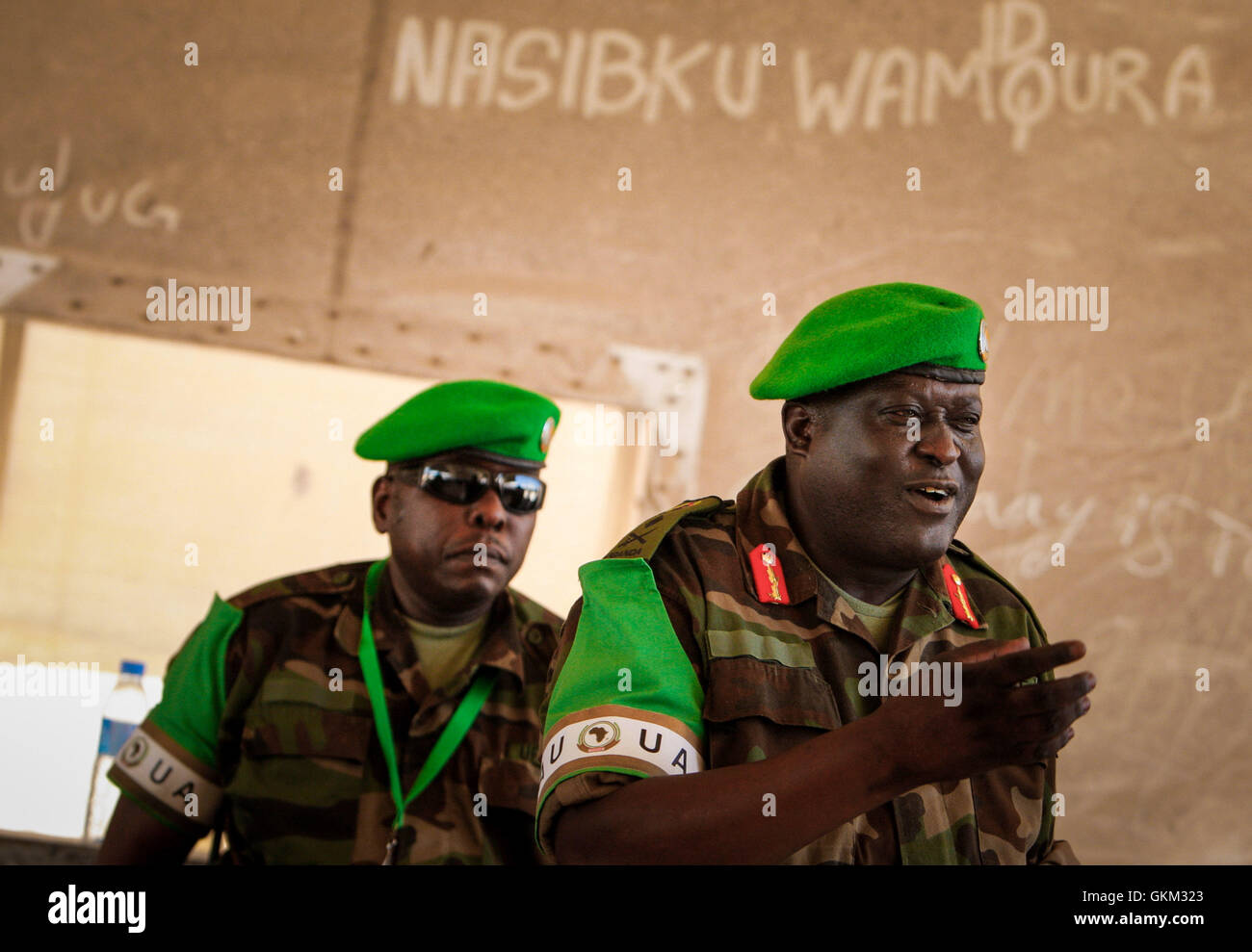 AMISOM Force Commander Lt. Gen Andrew Gutti delivers a speech during a ...