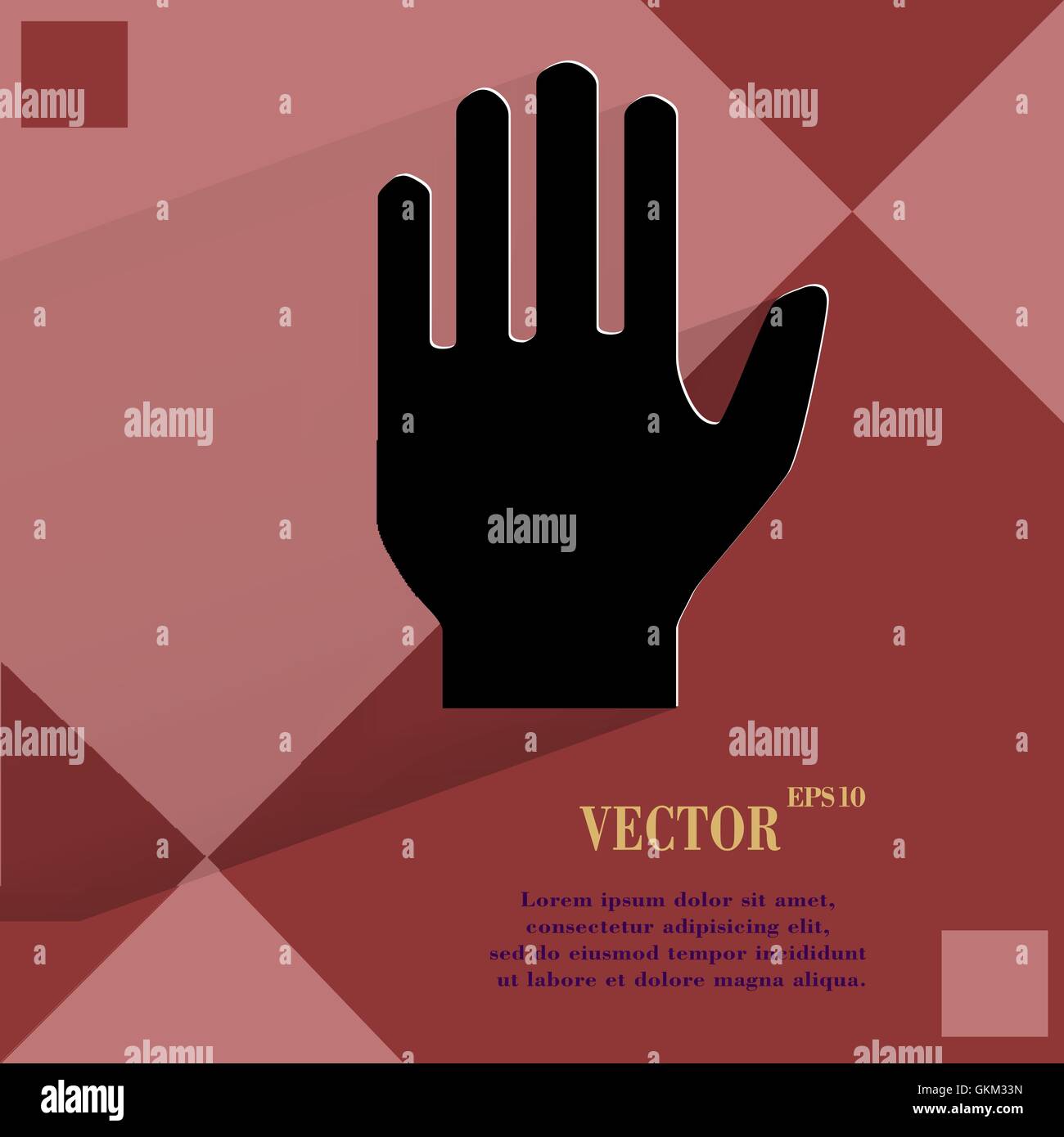 Stop. hand. Flat modern web design on a flat geometric abstract ...