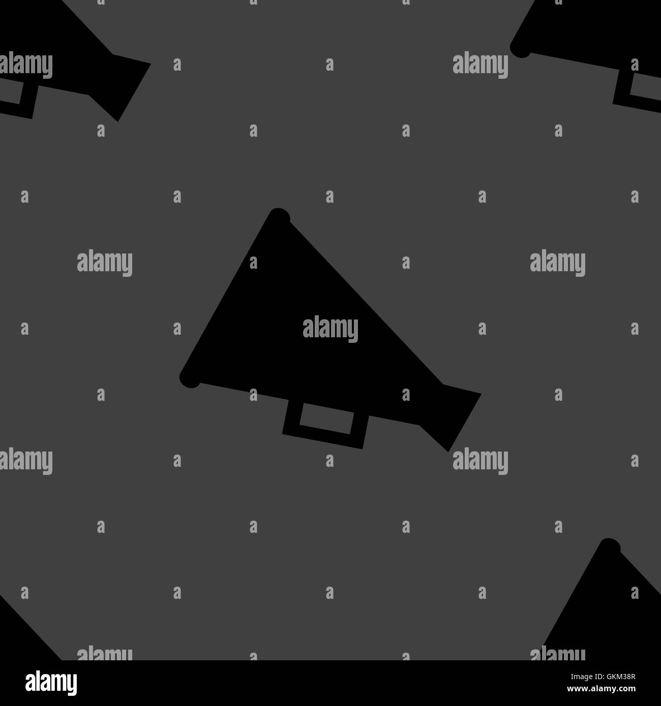 Megaphone, Loud-hailer web icon. flat design. Seamless gray pattern ...