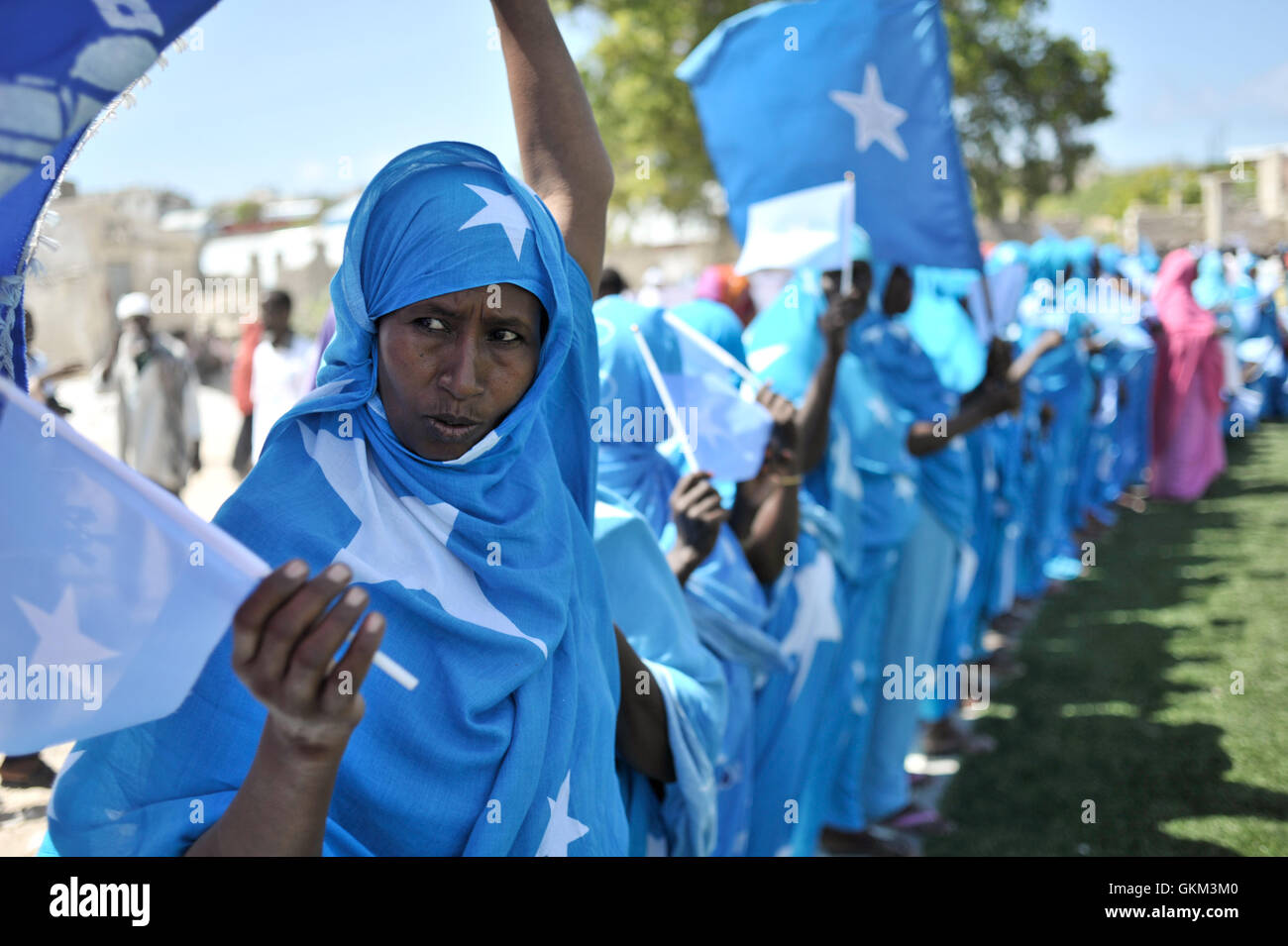 Women adorned in Somali flags celebrate Somalia's Independence Day at ...