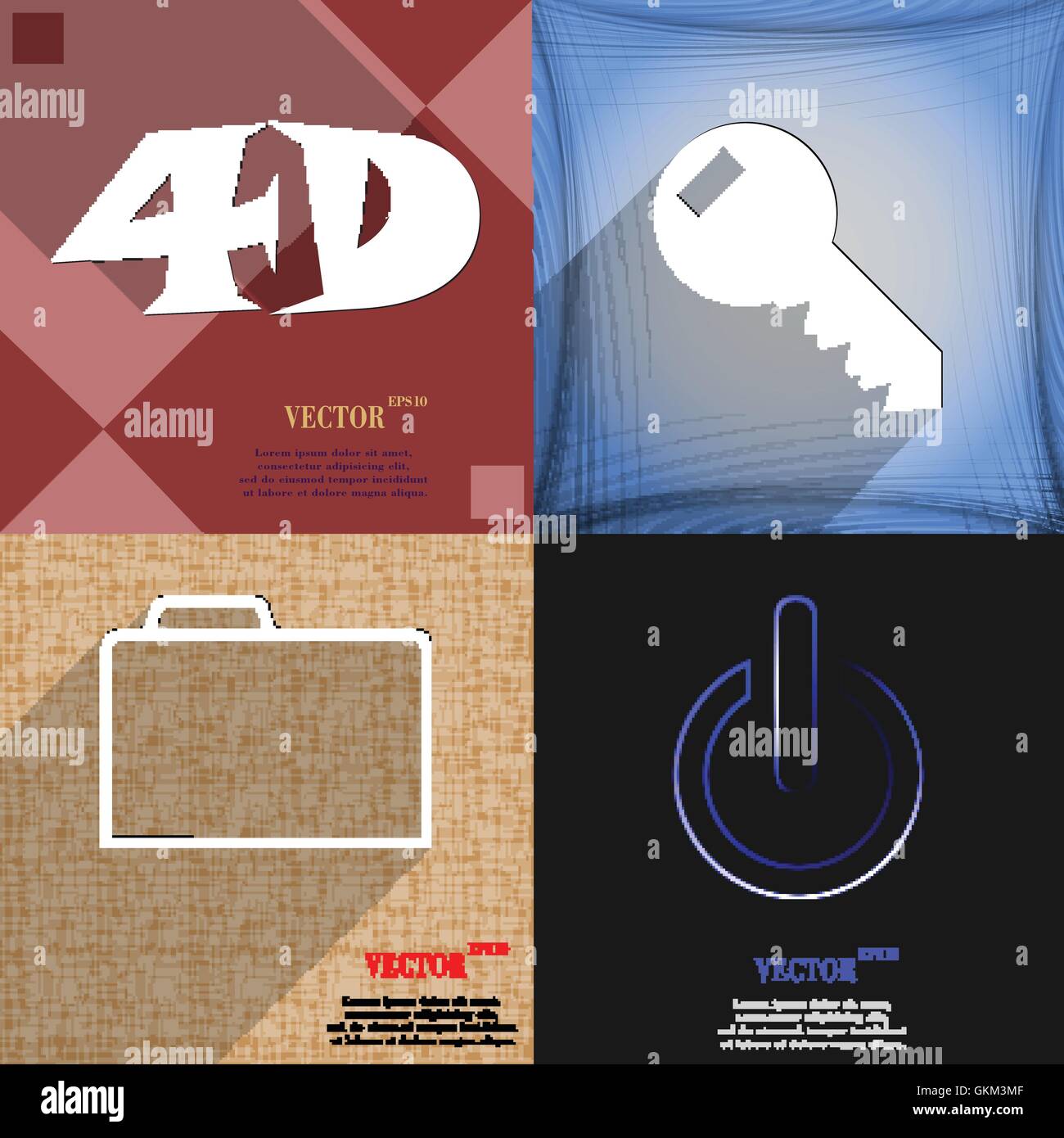 Set of abstract backgrounds with different web icons Stock Vector Image ...