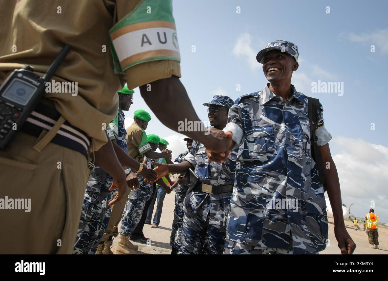 On July 27, 2013, 135 Ugandan police officers arrive at Aden Abdulle ...