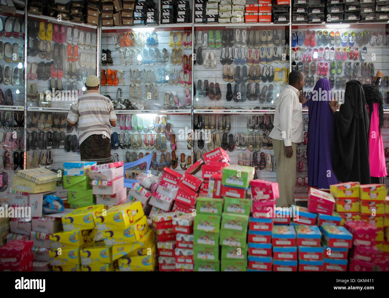 On August 5, 2013, people shop in Hamar Weyne market, Mogadishu, marking two years since al ...