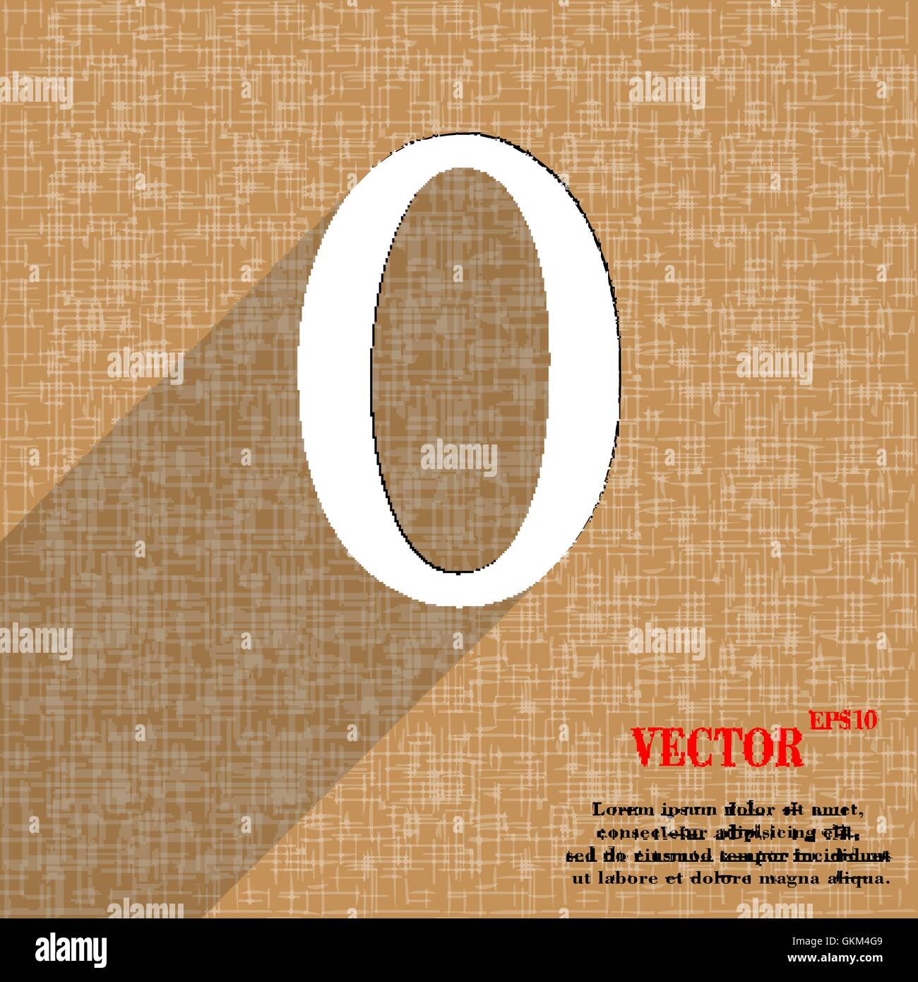 number zero icon symbol Flat modern web design with long shadow and ...