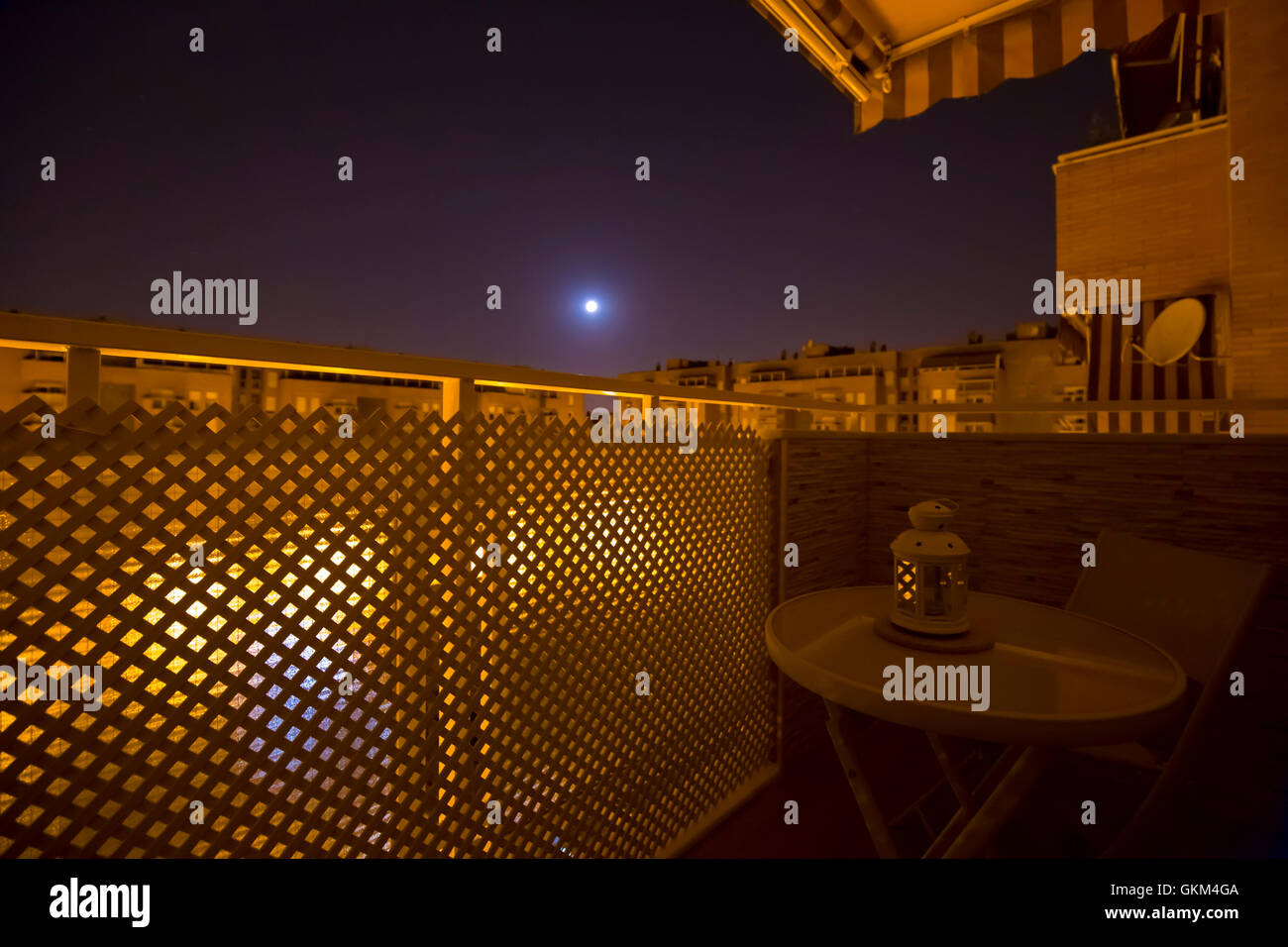 Balcony and night sky Stock Photo - Alamy
