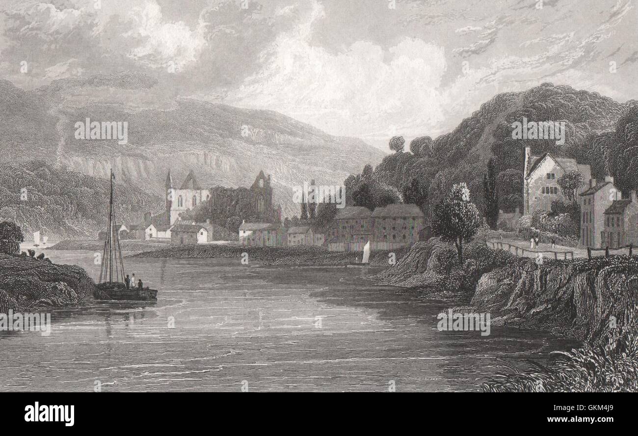 Tintern, Monmouthshire, Wales, by Henry Gastineau, antique print 1835 ...