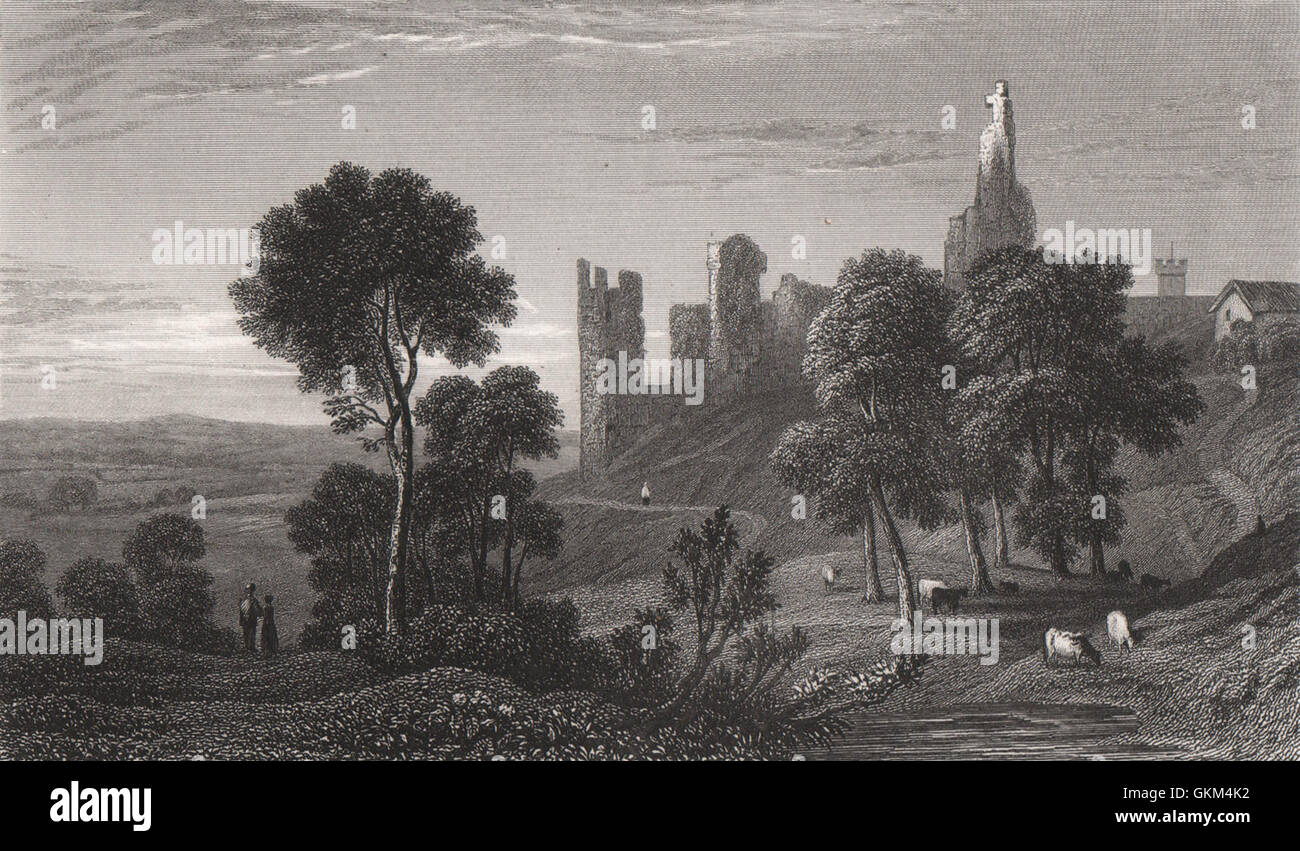 Narberth Castle, Pembrokeshire, Wales, by Henry Gastineau, antique ...