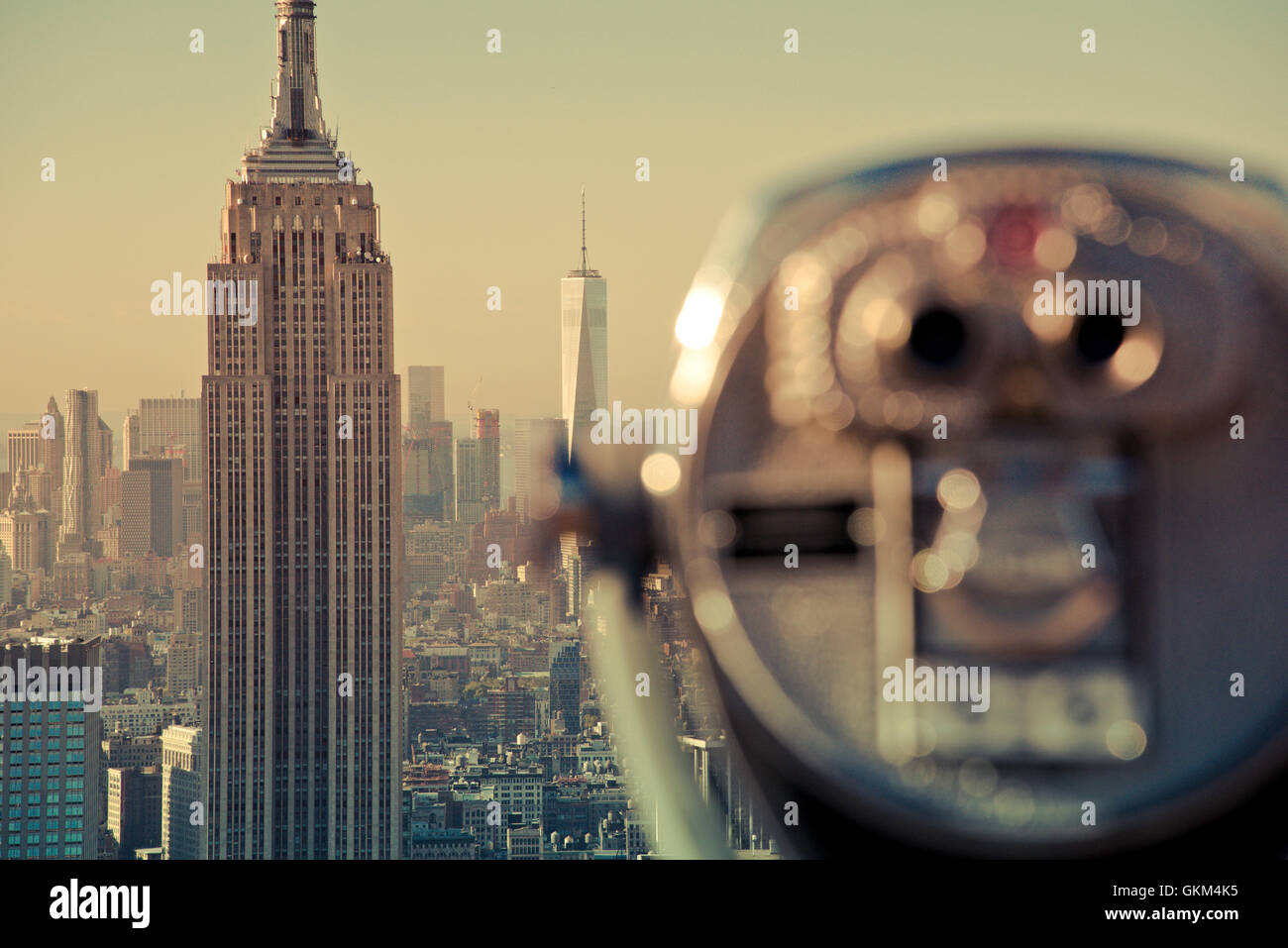 USA, New York, Manhattan, Top of the Rock Observatory, Midtown ...