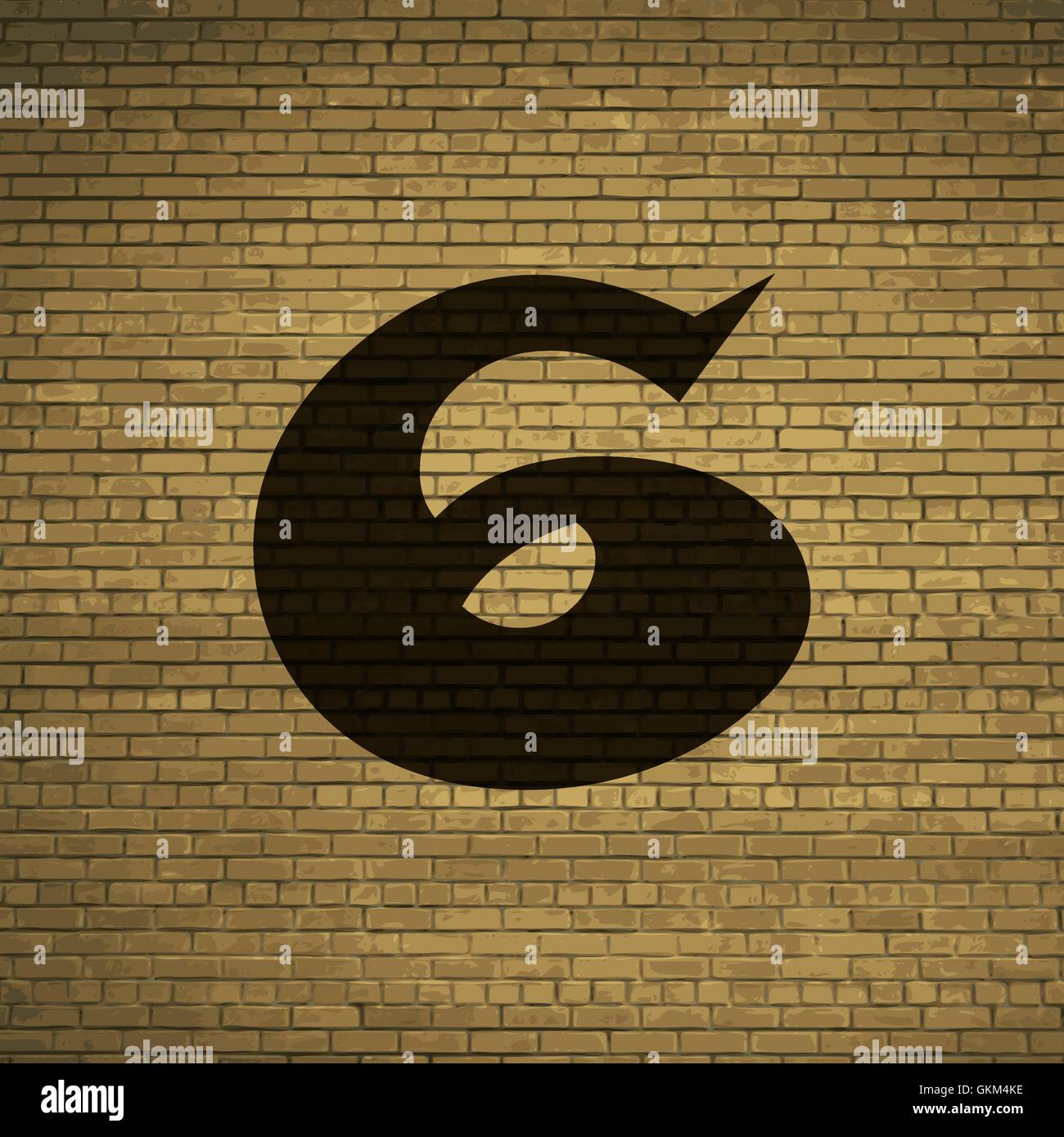 number six icon symbol Flat modern web design with long shadow and ...