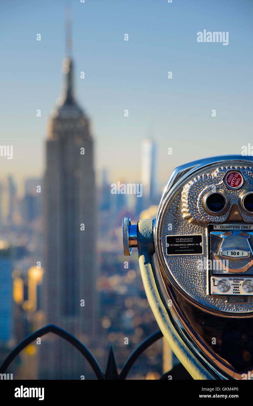 USA, New York, Manhattan, Top of the Rock Observatory, Midtown ...