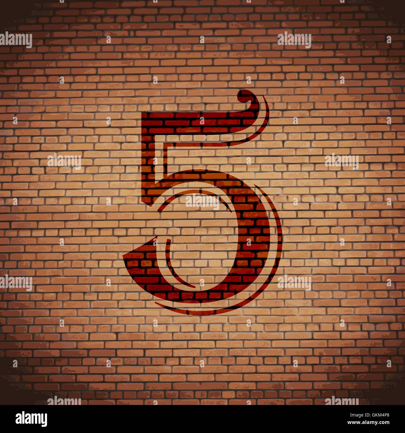 number five icon symbol Flat modern web design with long shadow and ...
