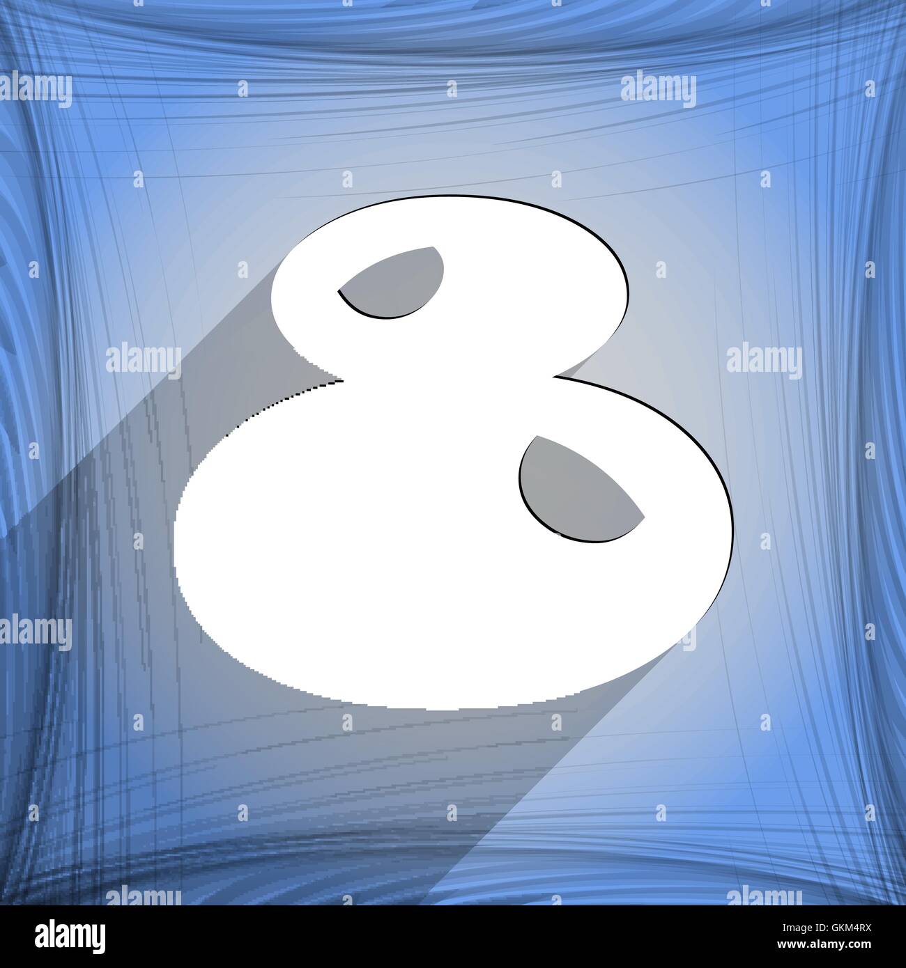 number Eight icon symbol Flat modern web design with long shadow and ...