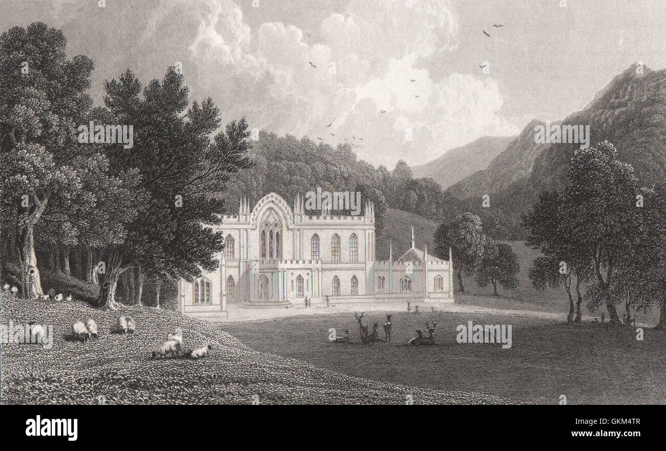 Hafod House, Cardiganshire, Wales, by Henry Gastineau, antique print ...