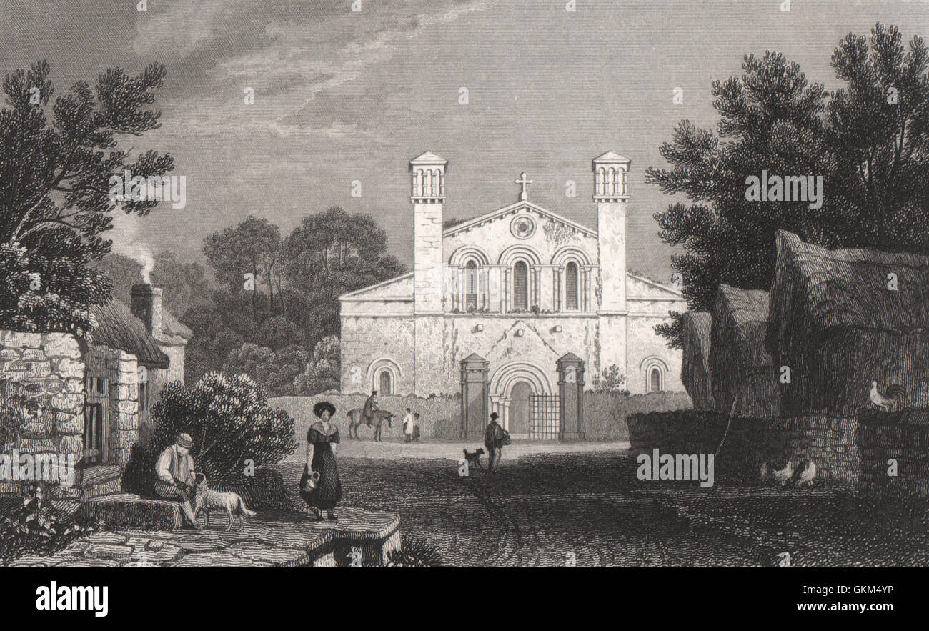 Margam Church, Glamorganshire, Wales, by Henry Gastineau, antique print ...