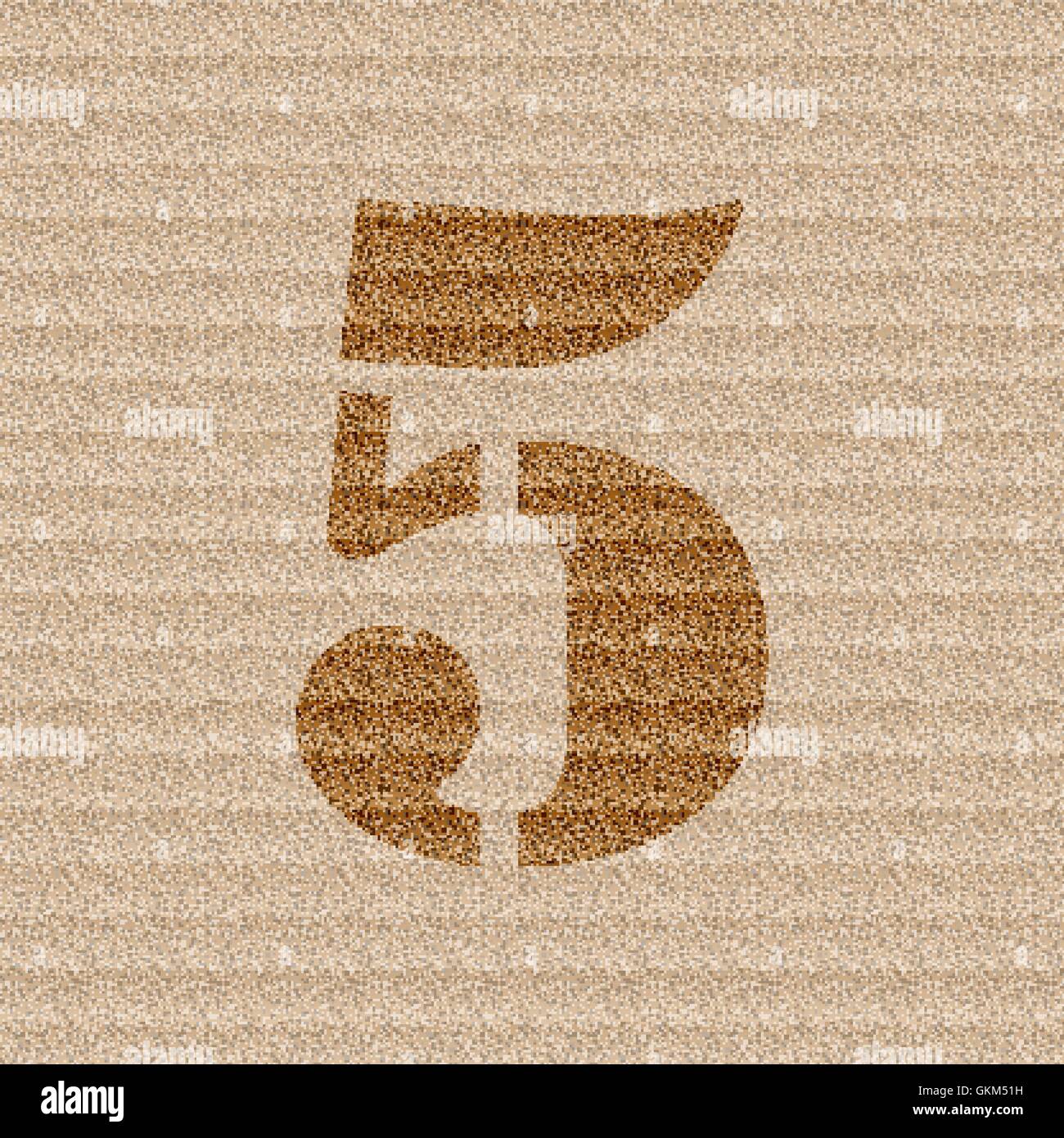 number five icon symbol Flat modern web design with long shadow and ...