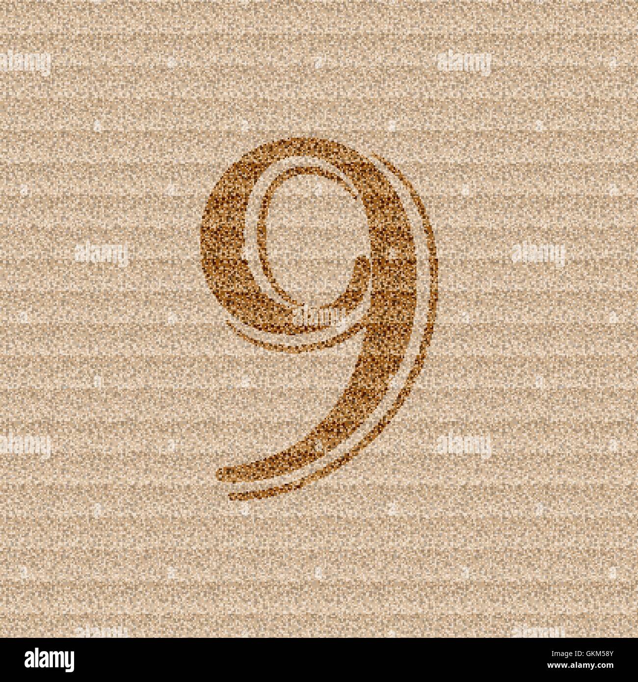 number Nine icon symbol Flat modern web design with long shadow and ...