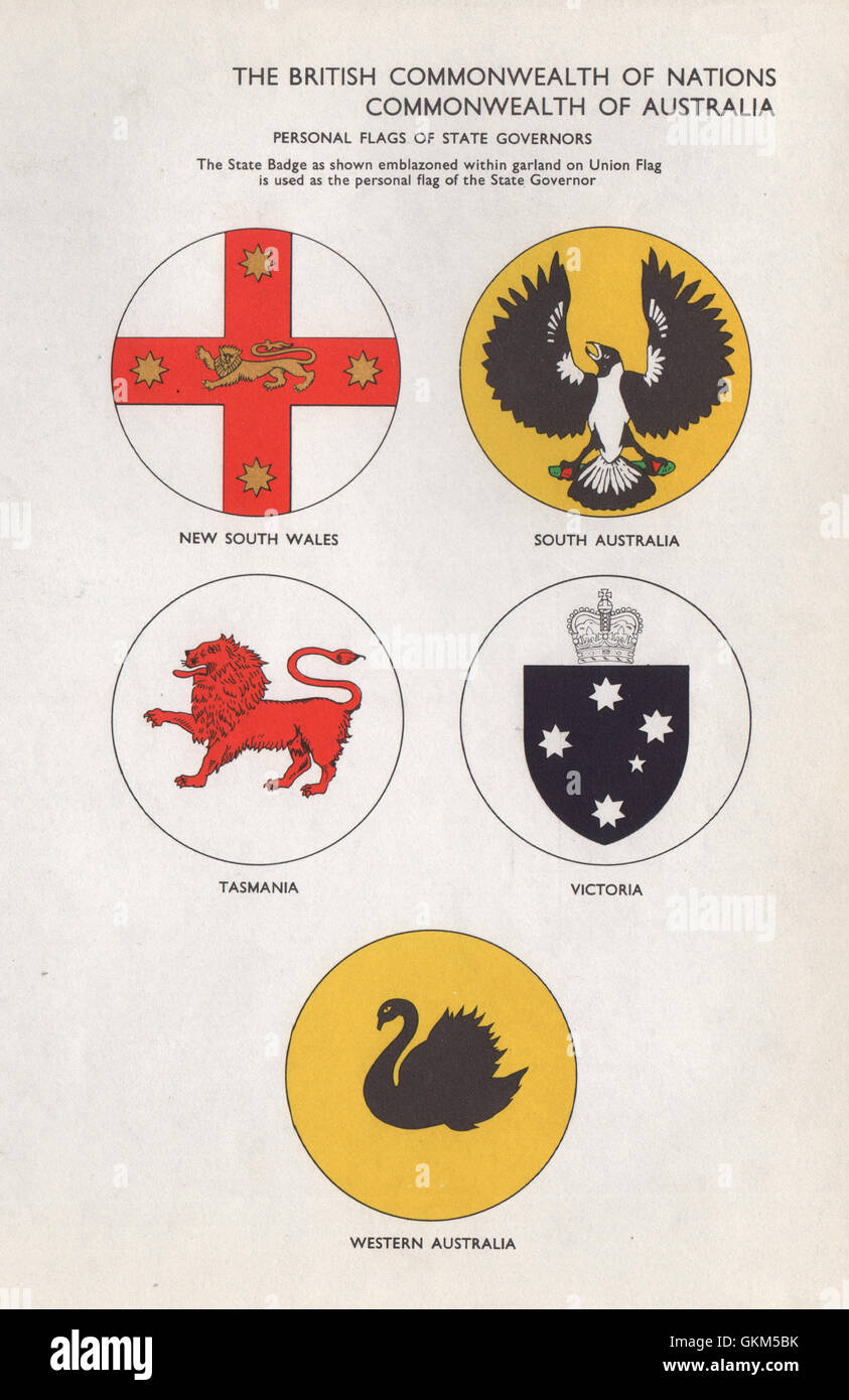 AUSTRALIA STATE GOVERNORS FLAGS NSW SA Tasmania Victoria Western ...