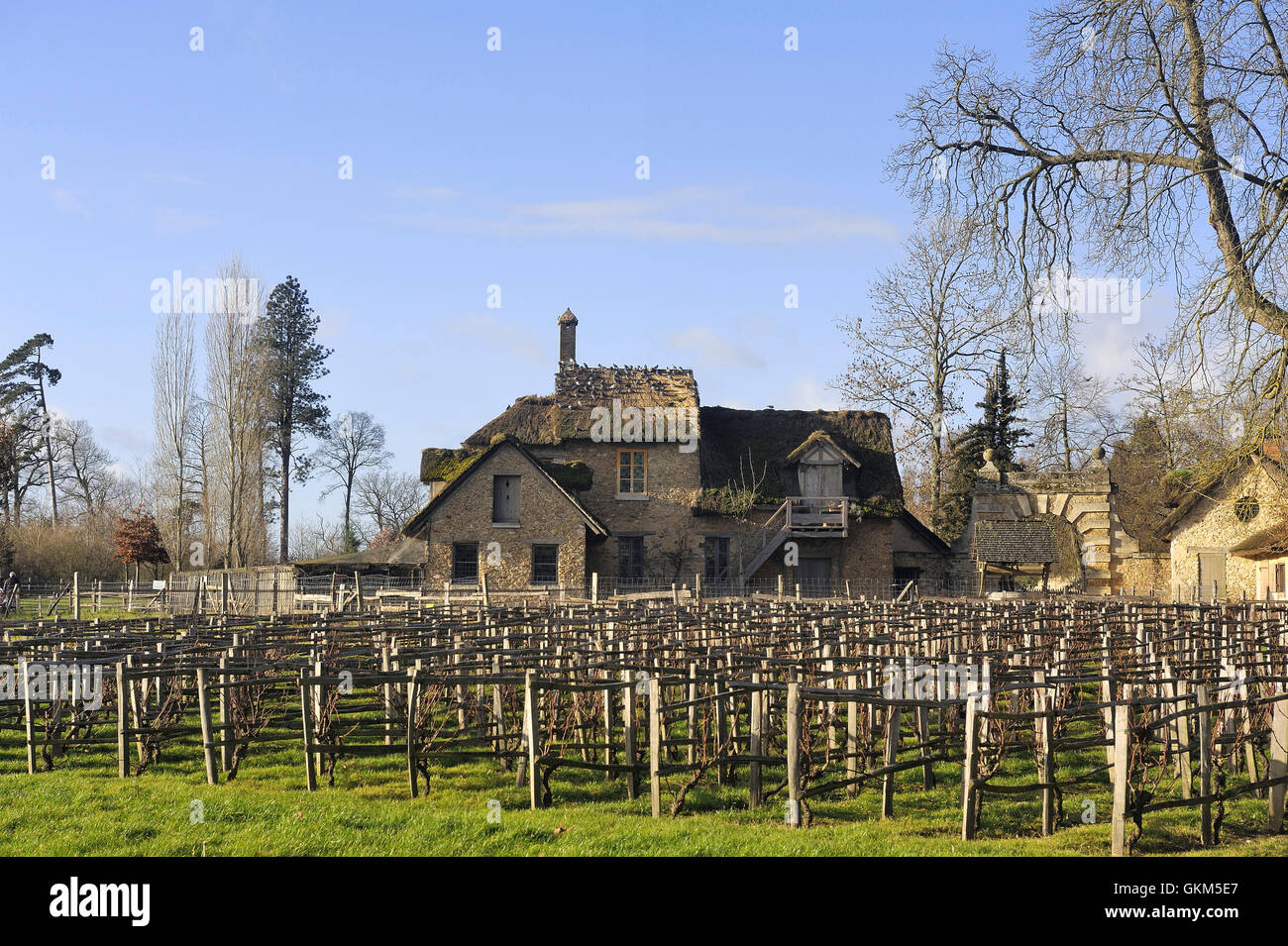 Queen's Hamlet in the park of the castle of Versailles Stock Photo - Alamy