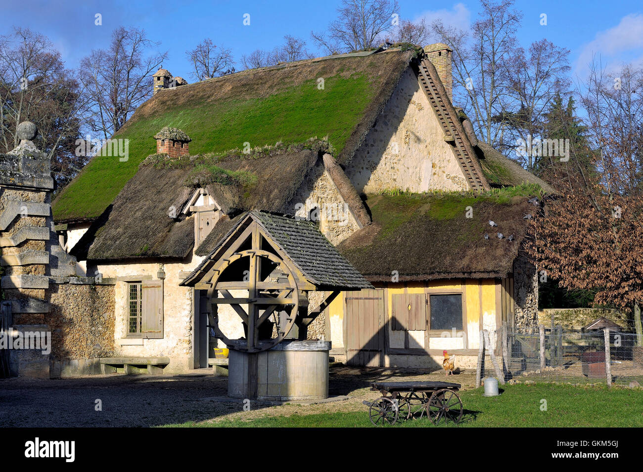 Queen's Hamlet in the park of the castle of Versailles Stock Photo - Alamy