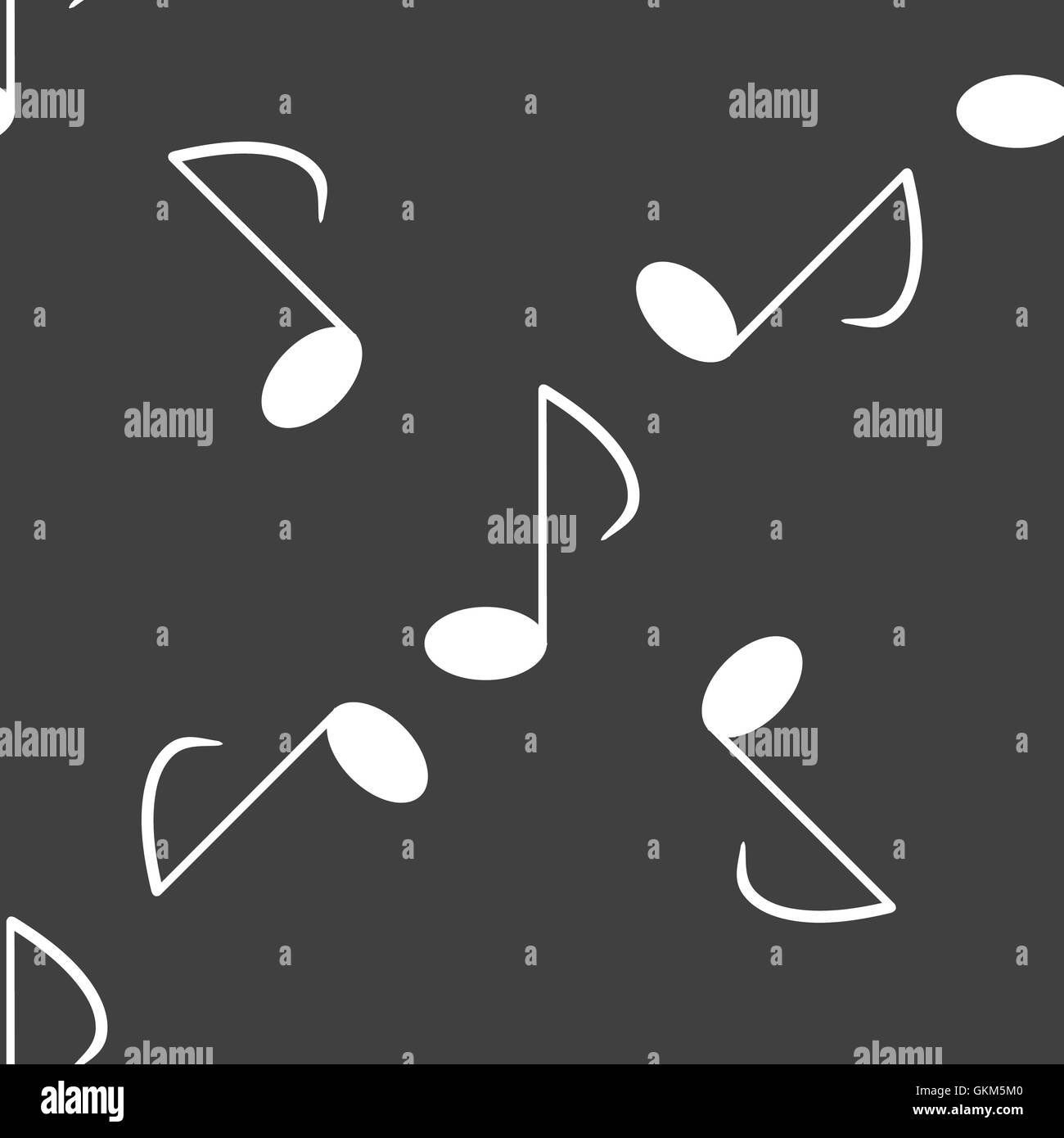 Music elements notes web icon. flat design. Seamless gray pattern Stock ...
