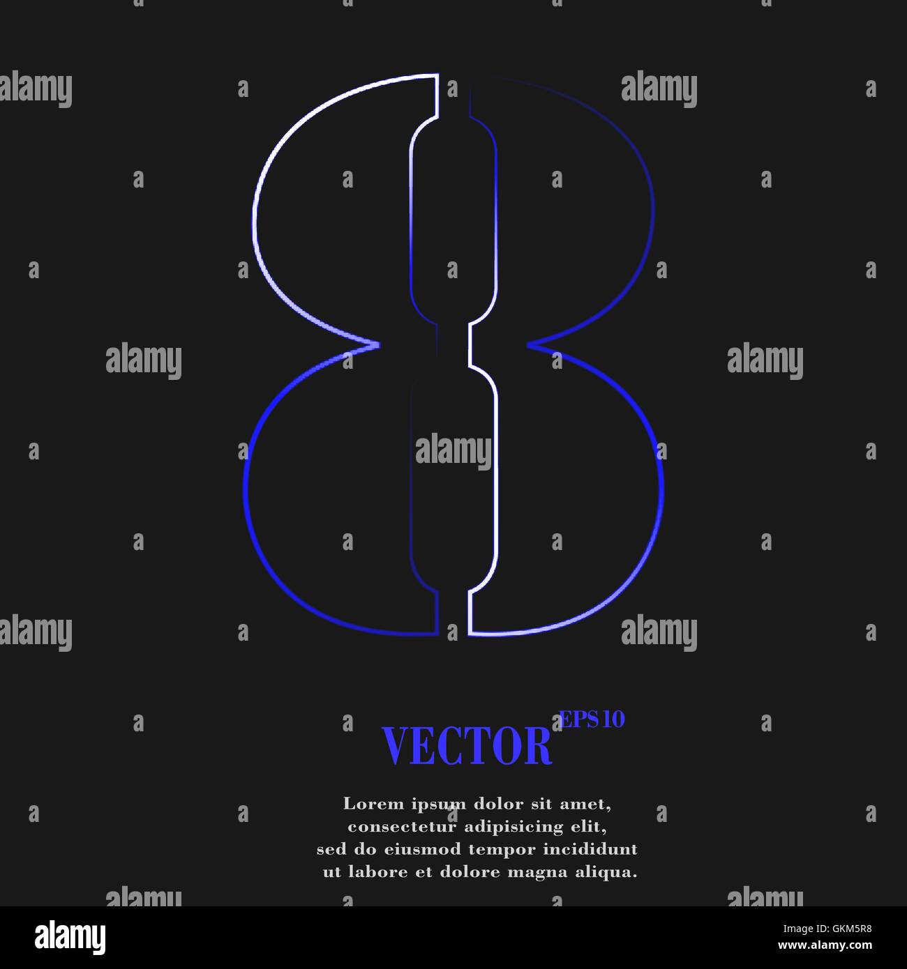 number Eight icon symbol Flat modern web design with long shadow and ...