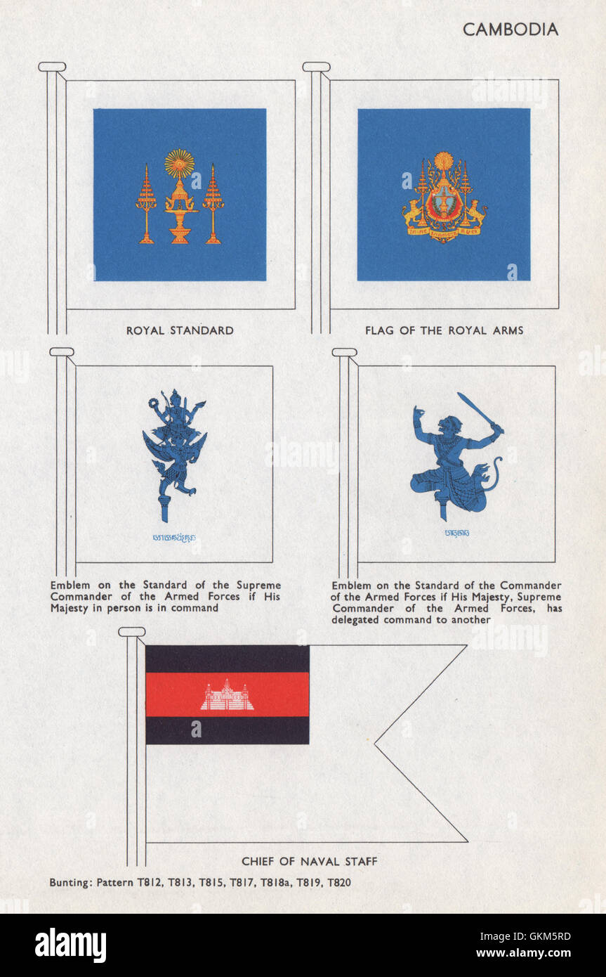 CAMBODIA FLAGS. Royal Standard. Royal Arms. Emblems. Chief of Naval ...