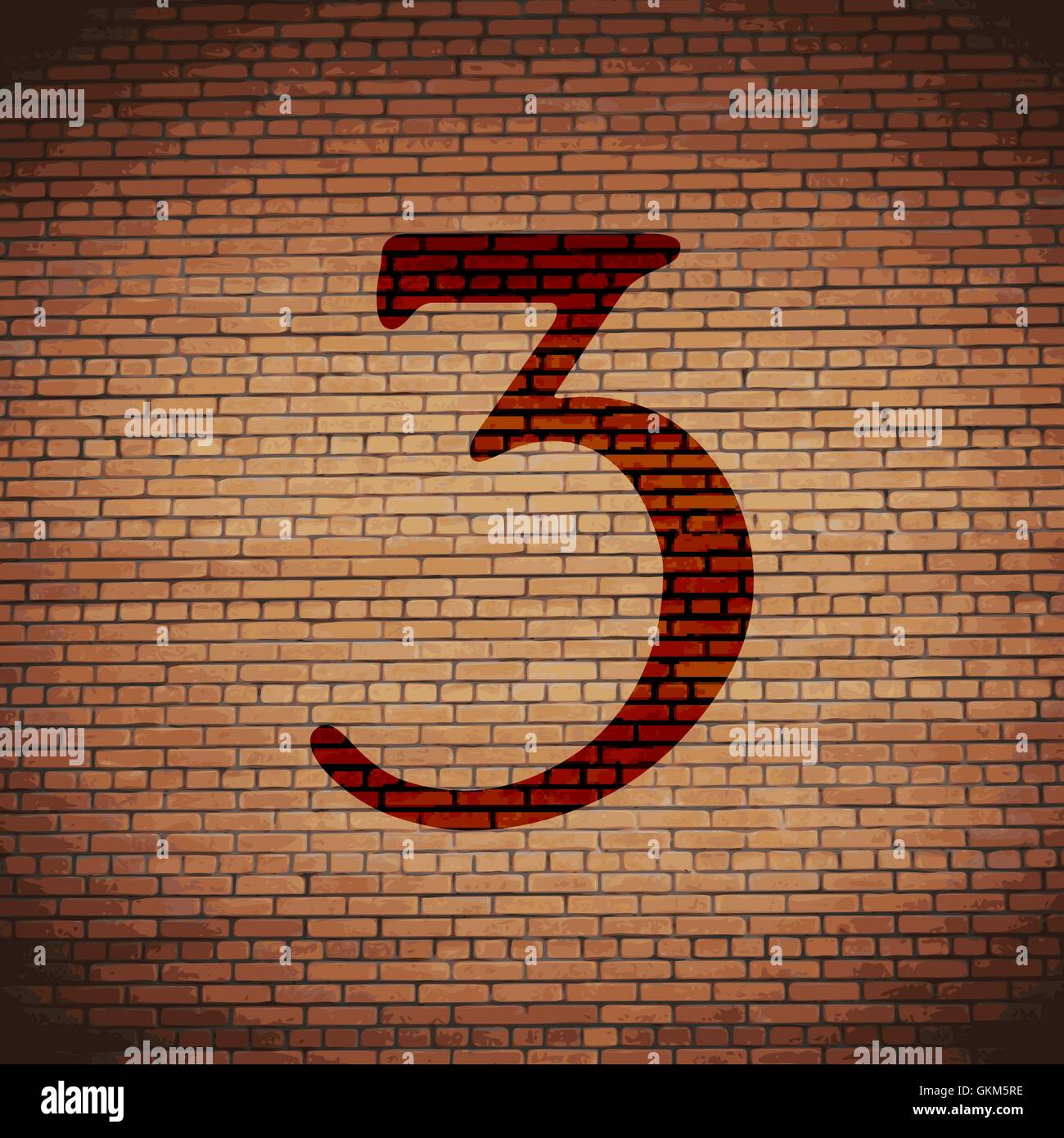 number three icon symbol Flat modern web design with long shadow and ...