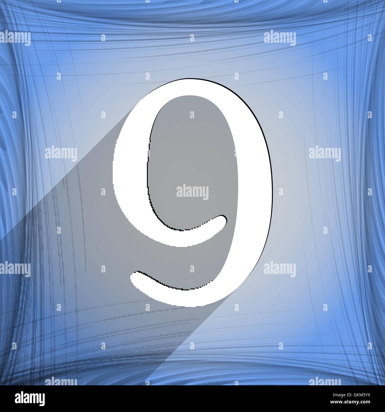 number Nine icon symbol Flat modern web design with long shadow and ...