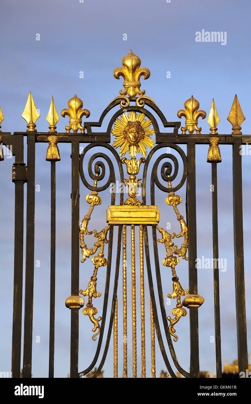 The gates and doors of the castle of Versailles gilded with fine gold ...