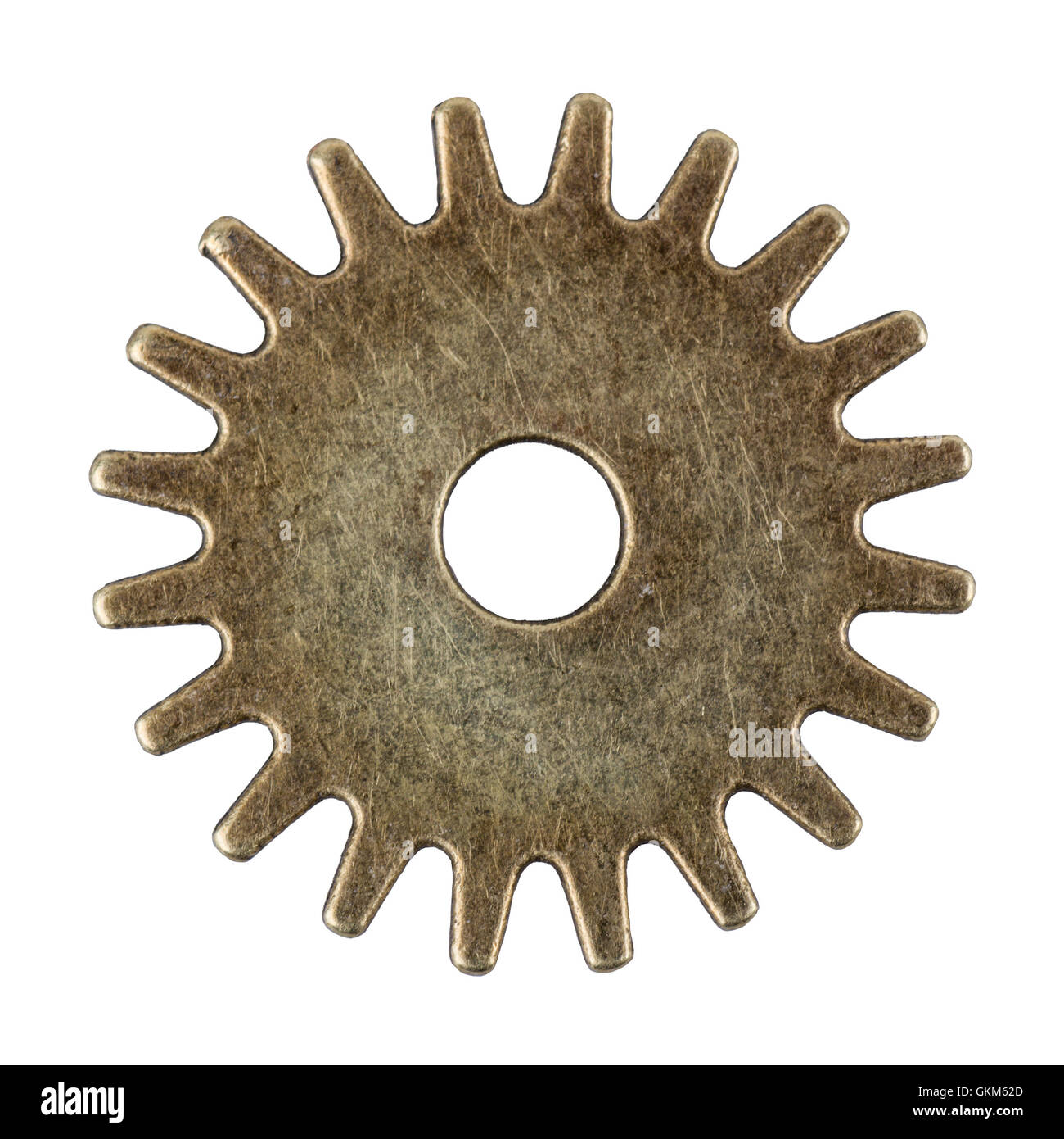 Small gear isolated on a white background Stock Photo - Alamy