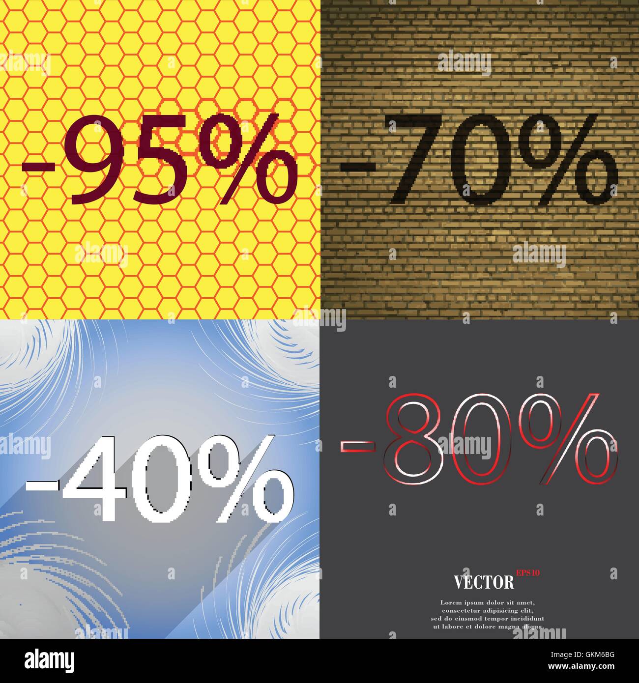Set of abstract backgrounds and interest discount store. Vector Stock ...