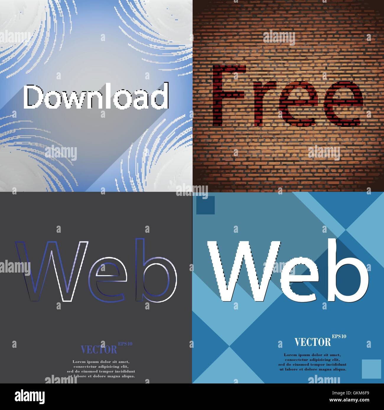 Set of the most popular web design icons on abstract background Stock ...