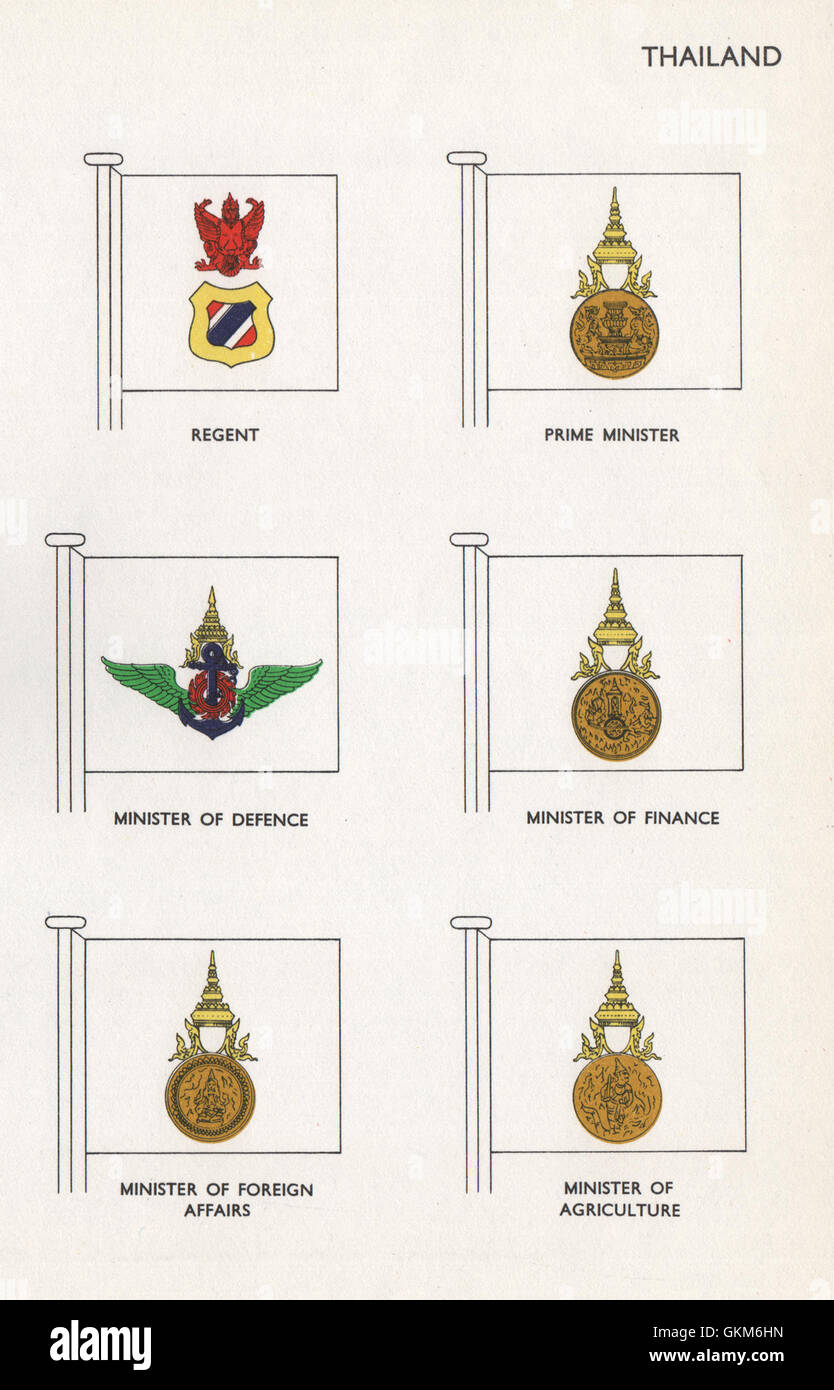THAILAND FLAGS. Regent Prime Minister Defence Finance Foreign ...