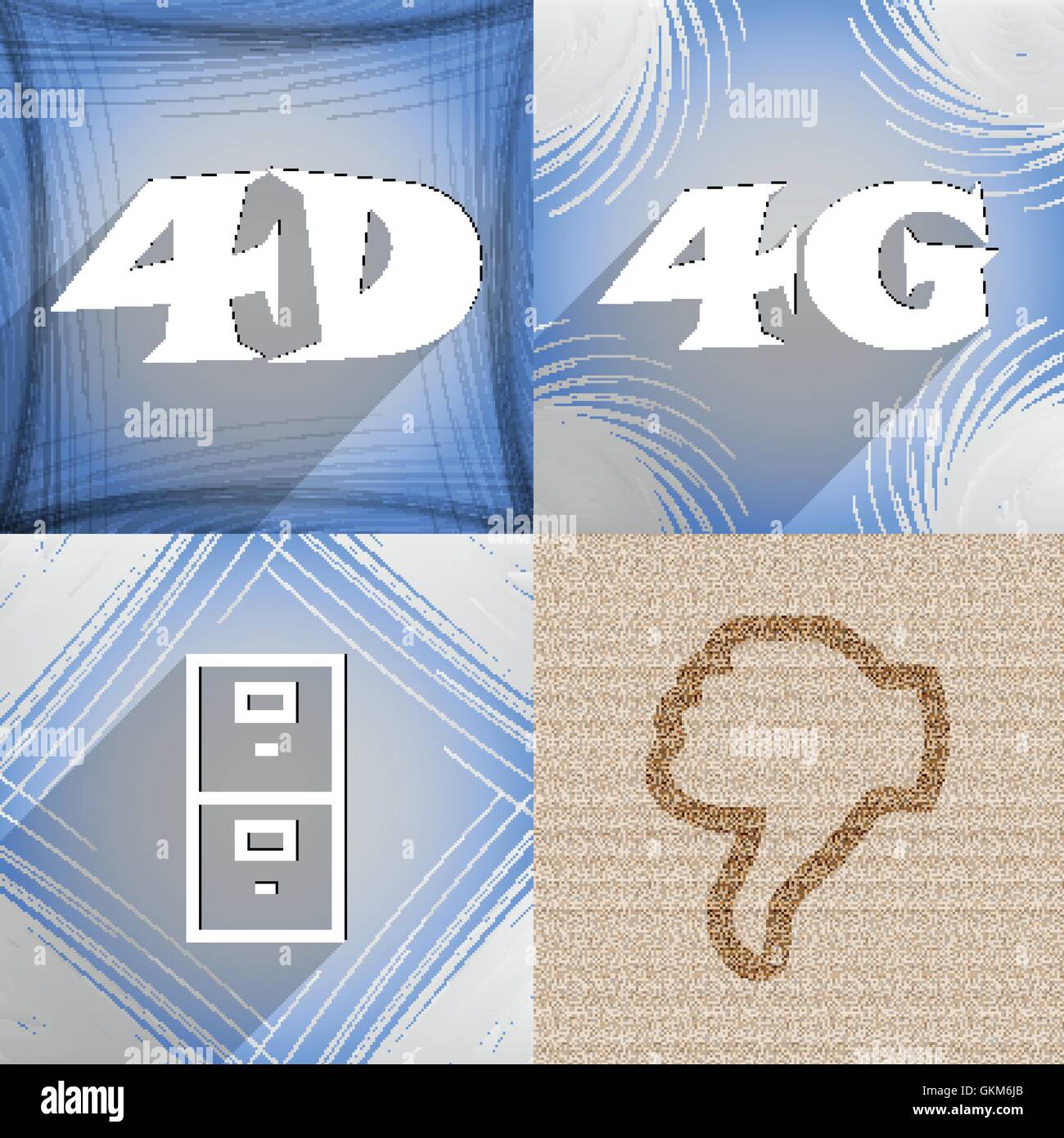 Set of abstract backgrounds with different web icons Stock Vector Image ...