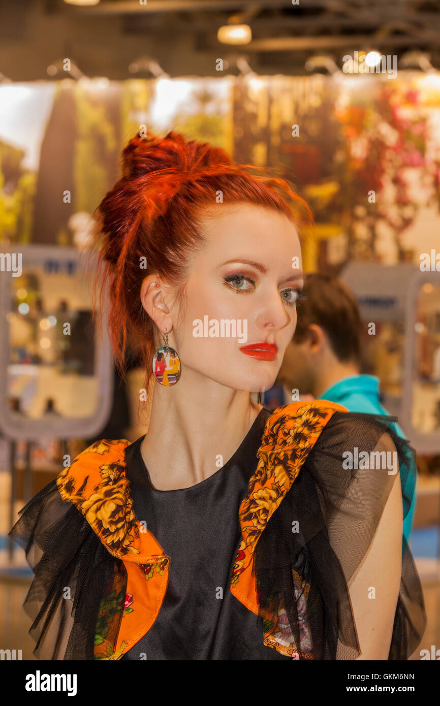 Red-haired girl model Stock Photo - Alamy