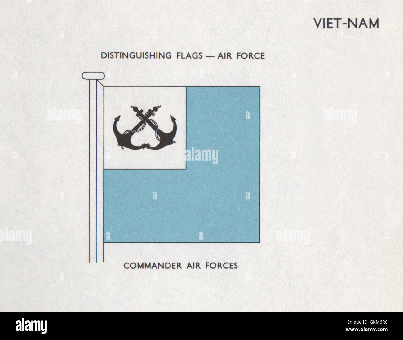 VIETNAM AIR FORCE FLAGS. Commander Air Forces, vintage print 1958 Stock ...