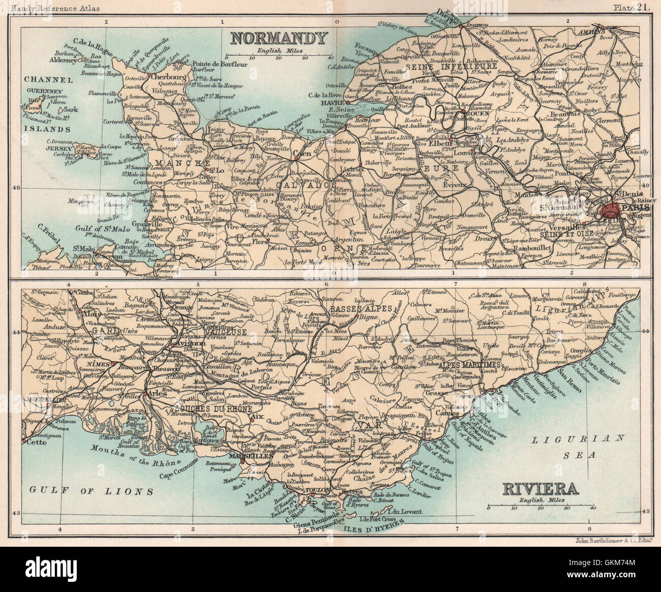 Normandy map hi-res stock photography and images - Alamy