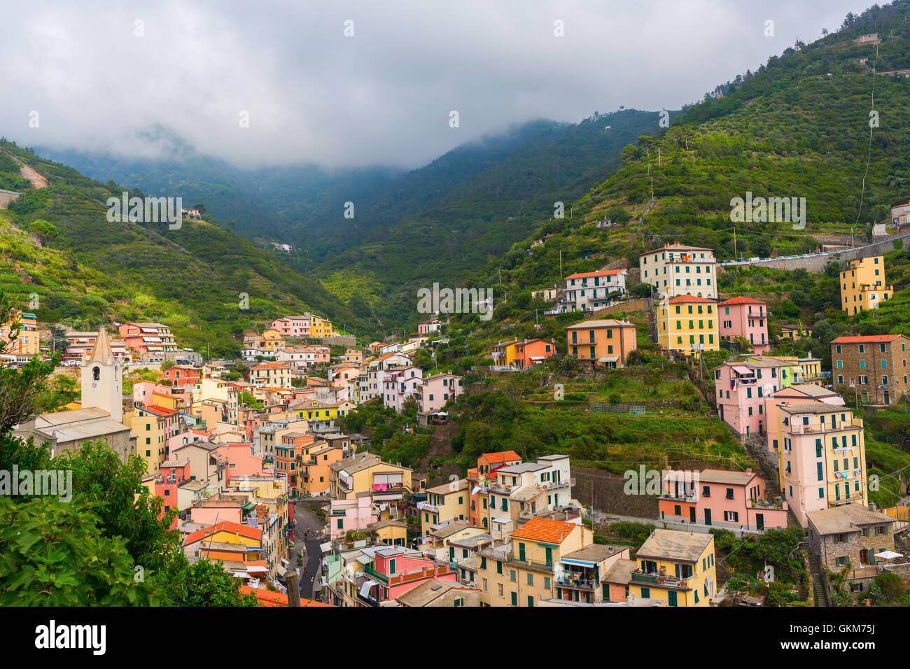 aerial view of Riomaggiore, Cinque Terre, Italy Stock Photo - Alamy