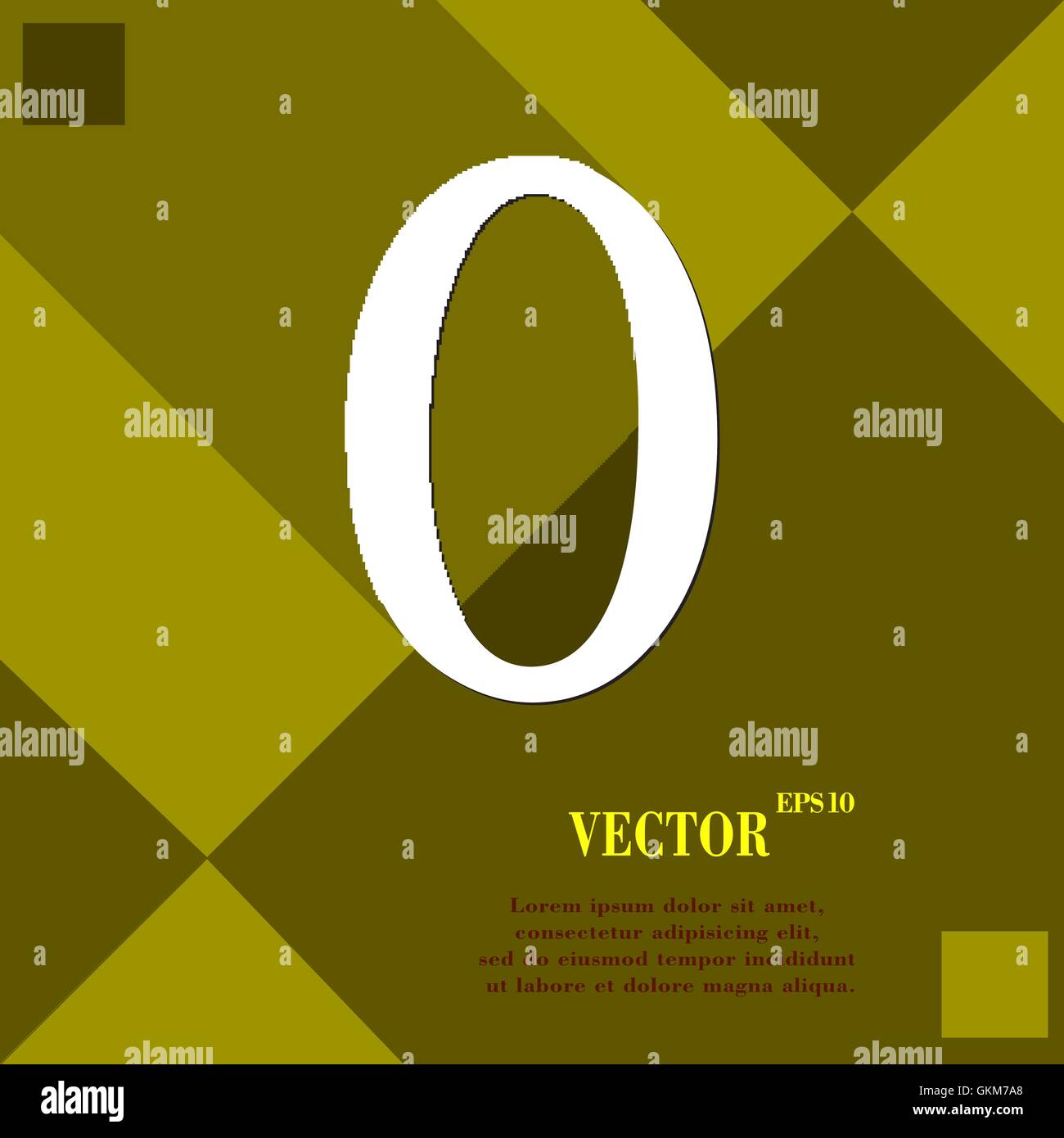 number zero icon symbol Flat modern web design with long shadow and ...