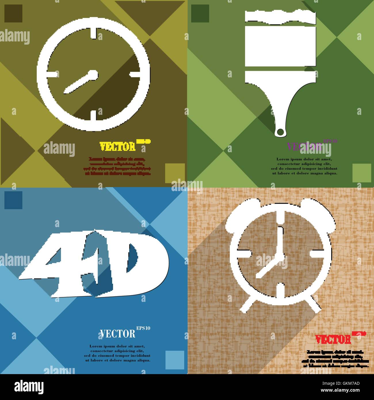 Set of abstract backgrounds with different web icons Stock Vector Image ...