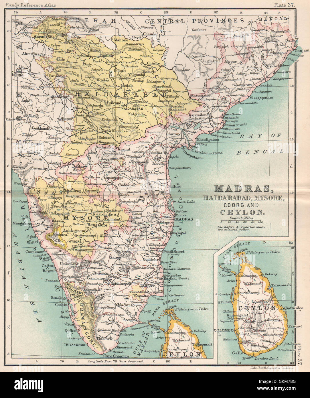Map of india madras hi-res stock photography and images - Alamy