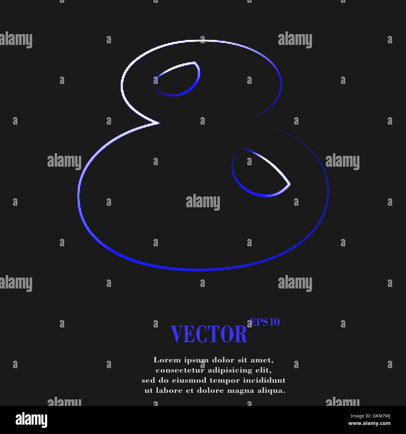 number Eight icon symbol Flat modern web design with long shadow and ...