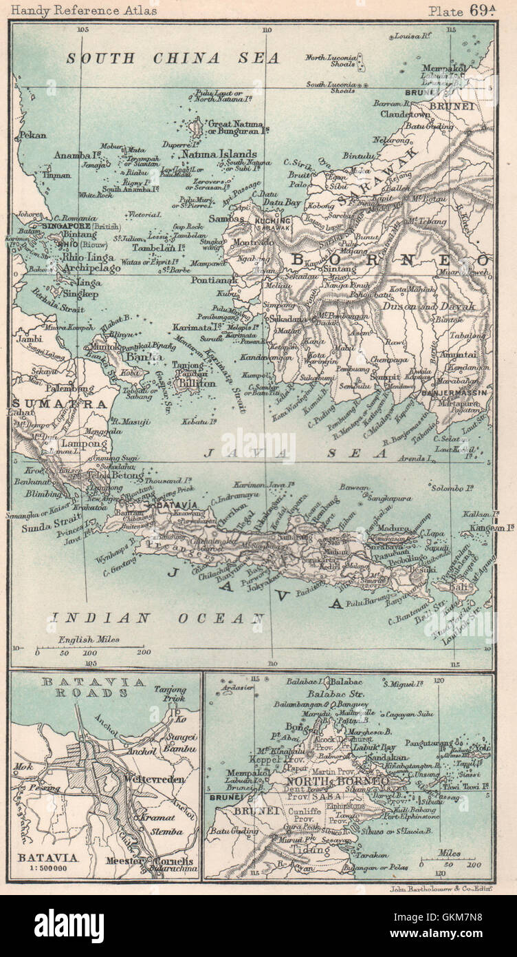 Batavia/Jakarta sketch plan. North Borneo Java Sea Singapore. Indonesia ...