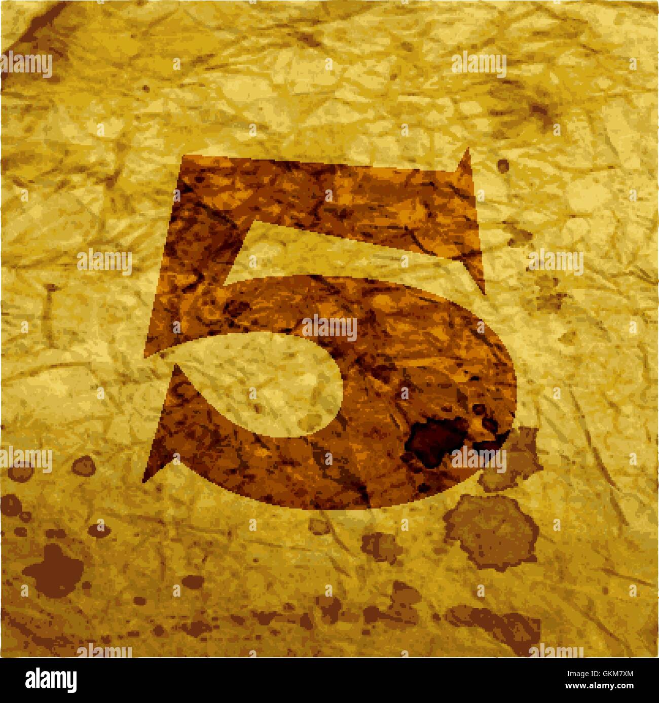 number five icon symbol Flat modern web design with long shadow and ...