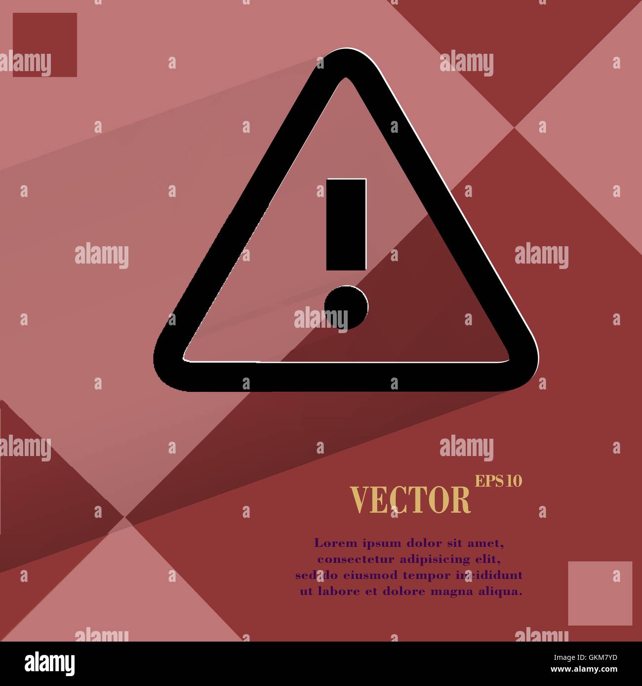 danger. exclamation mark. Flat modern web design on a flat geometric ...