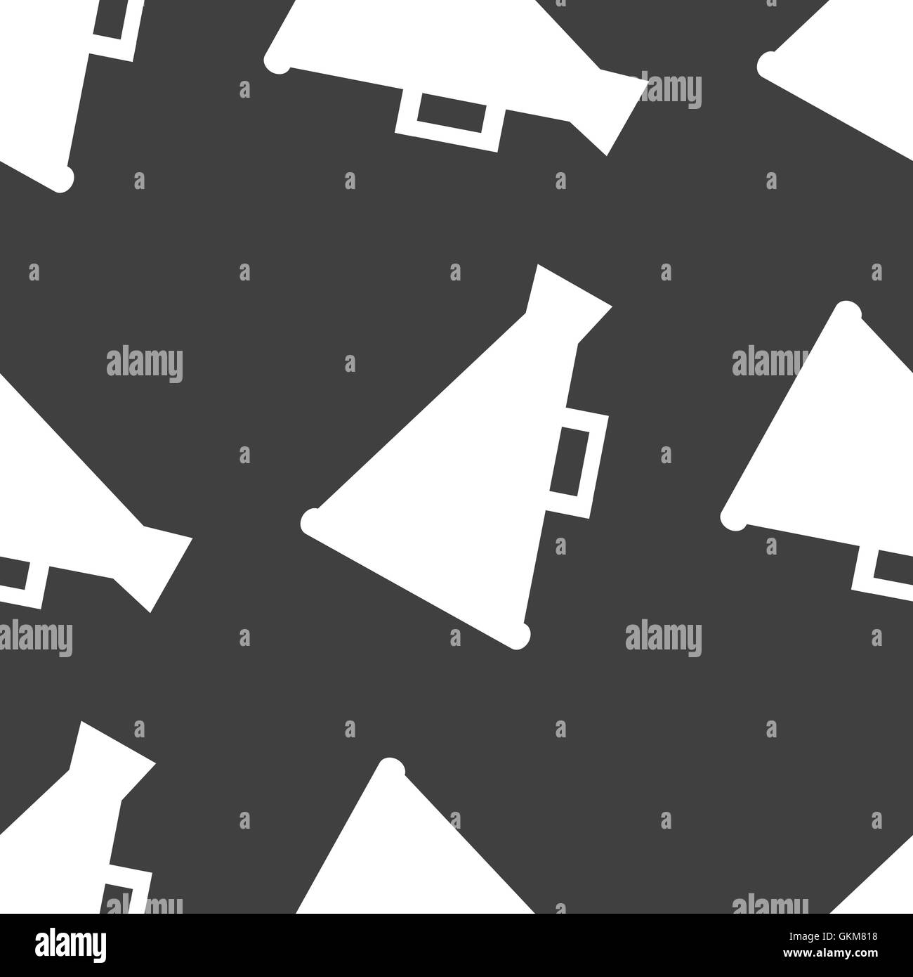 Megaphone, Loud-hailer web icon. flat design. Seamless gray pattern ...